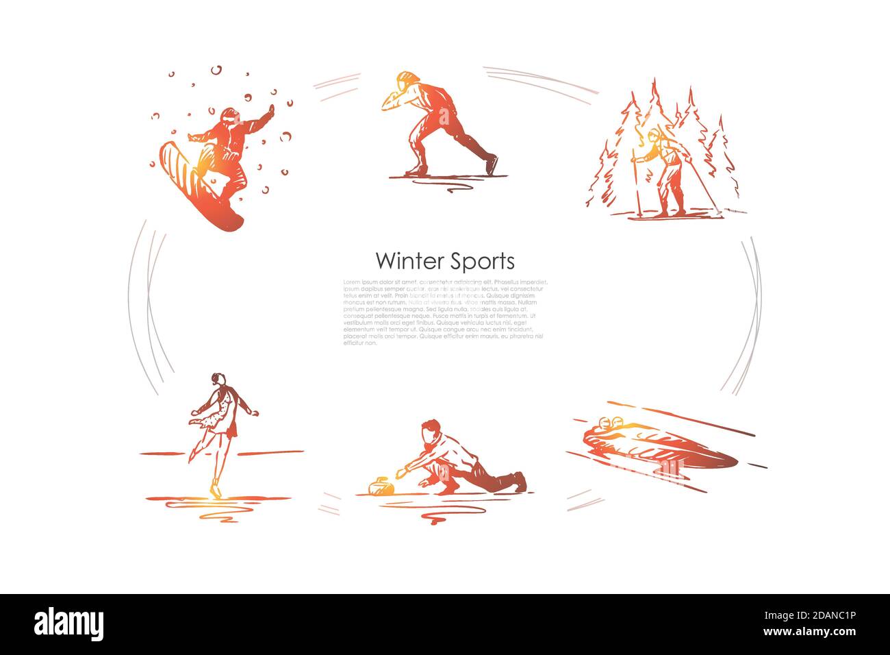 Winter sports - snowboard, skating, skiing, figure skating, bobsleigh ...