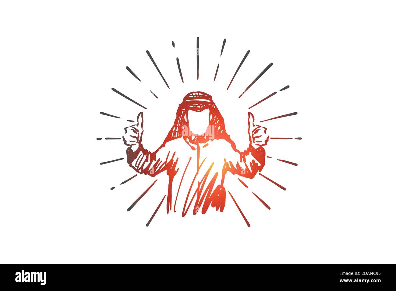 Muslim, success, businessman, expert and reliability concept. Hand ...