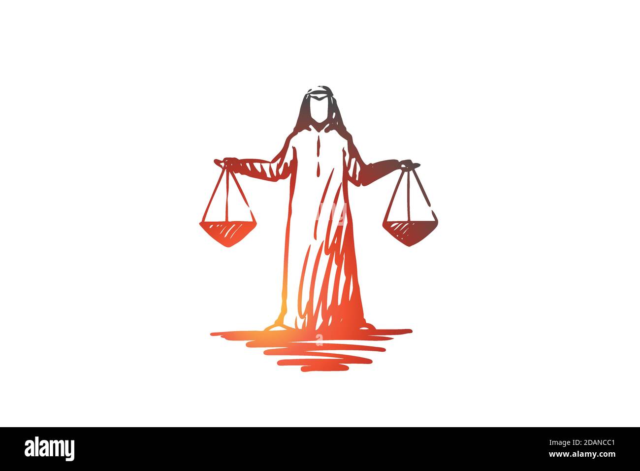 Justice, islam, weighing, balance concept. Hand drawn isolated vector ...