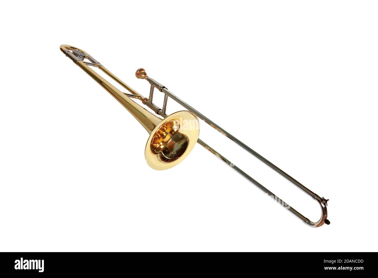 Trombone on a white background Stock Photo - Alamy