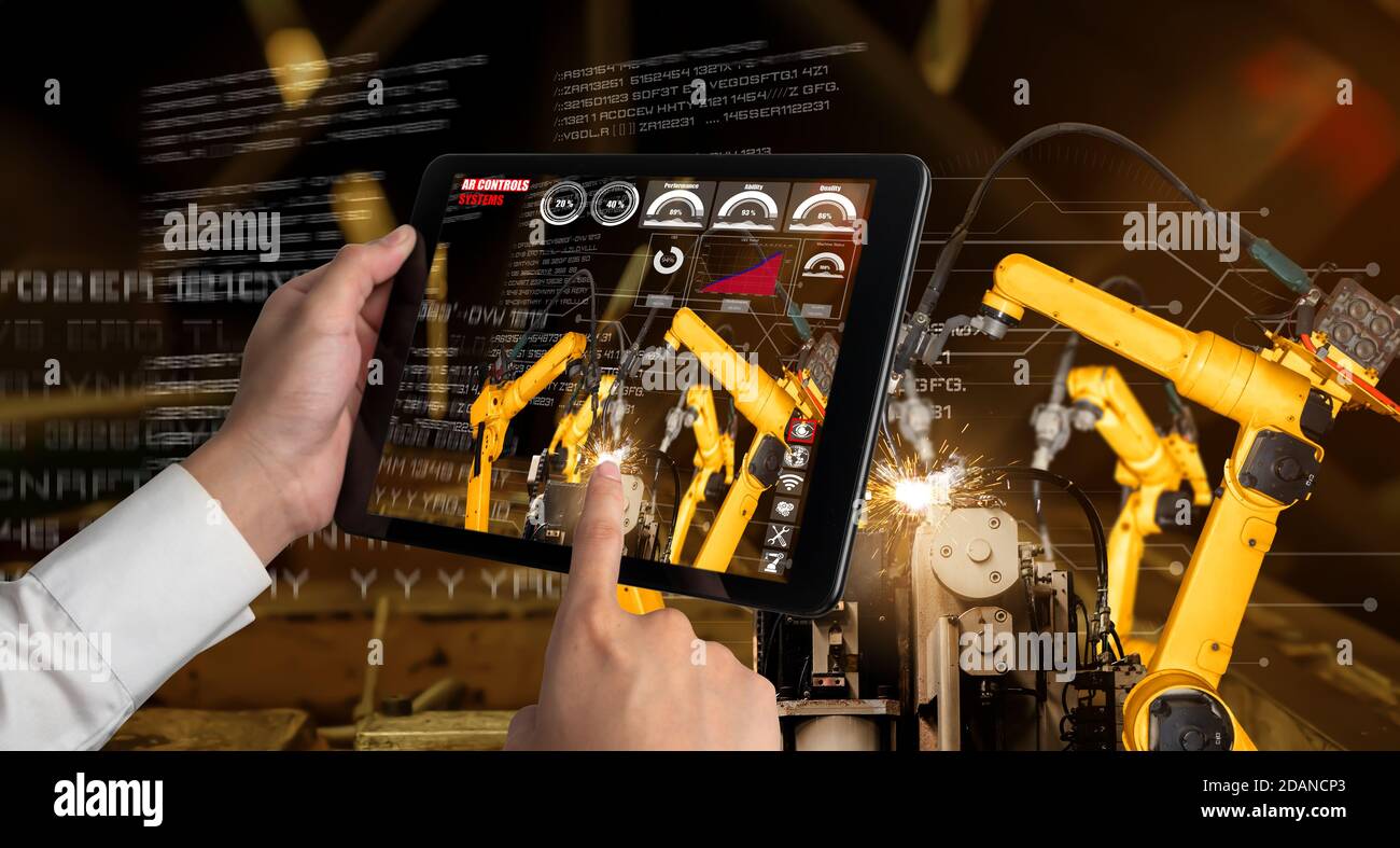 Engineer controls robotic arms by augmented reality industry technology ...