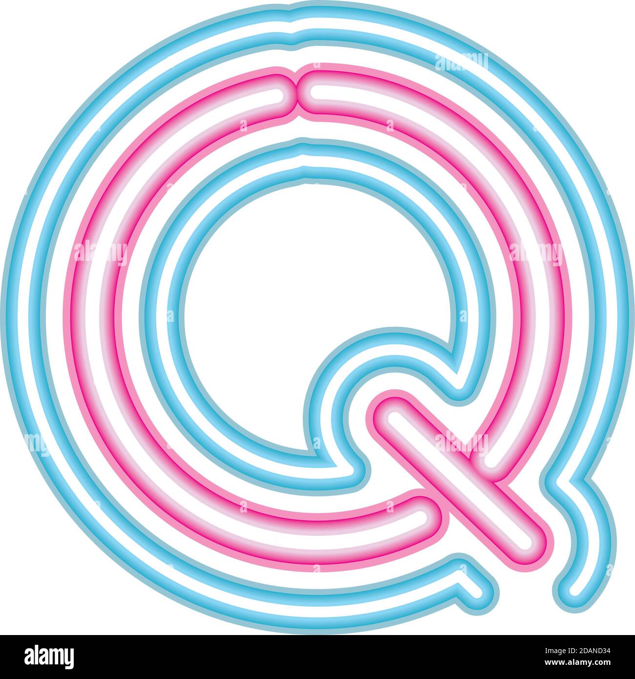 Neon letter q Cut Out Stock Images & Pictures - Alamy