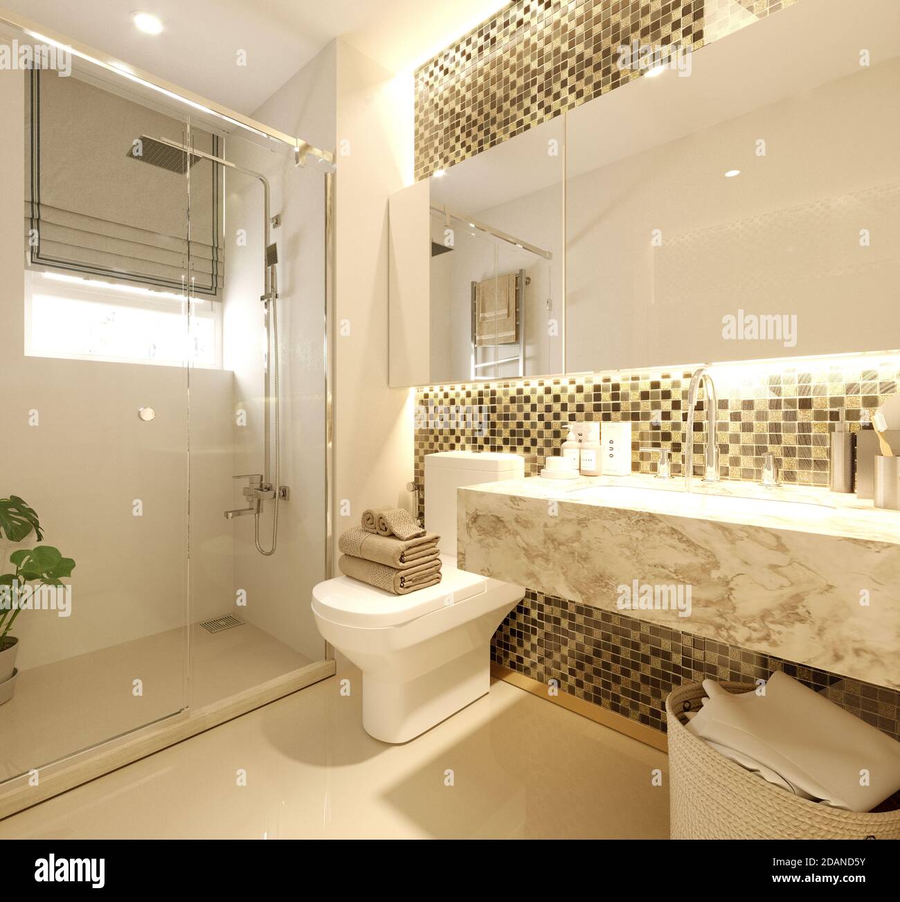 3d render of bathroom Stock Photo - Alamy