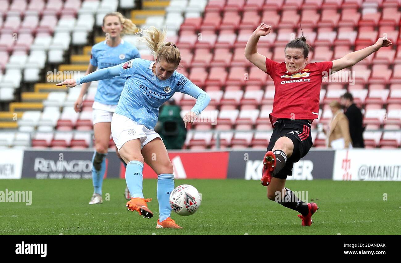 Manchester City's Laura Coombs scores her side's second goal of the ...