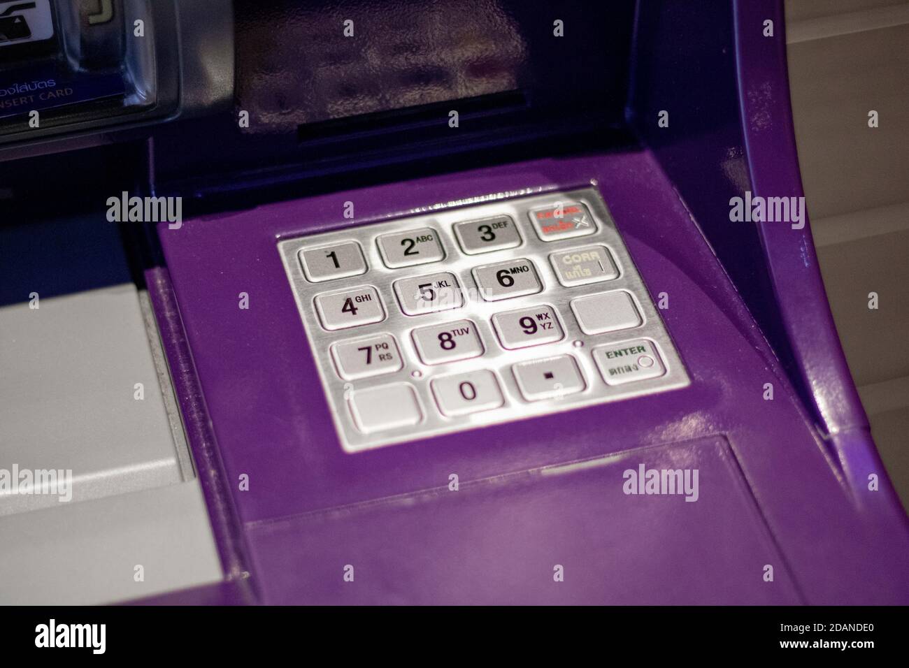 The metallic number button of Siam commercial Bank ATM Stock Photo - Alamy