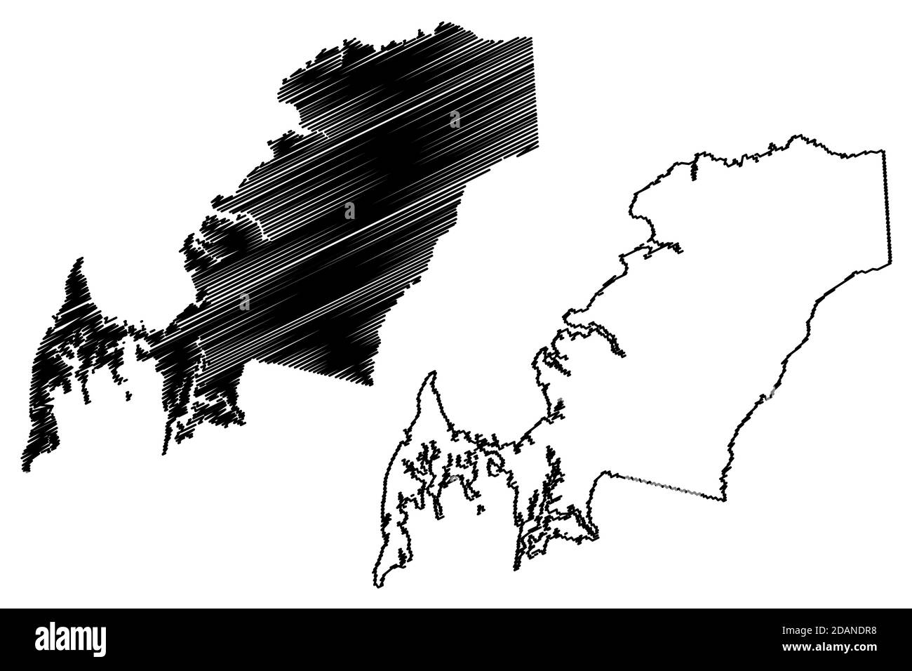 Queen annes vector map Black and White Stock Photos & Images - Alamy