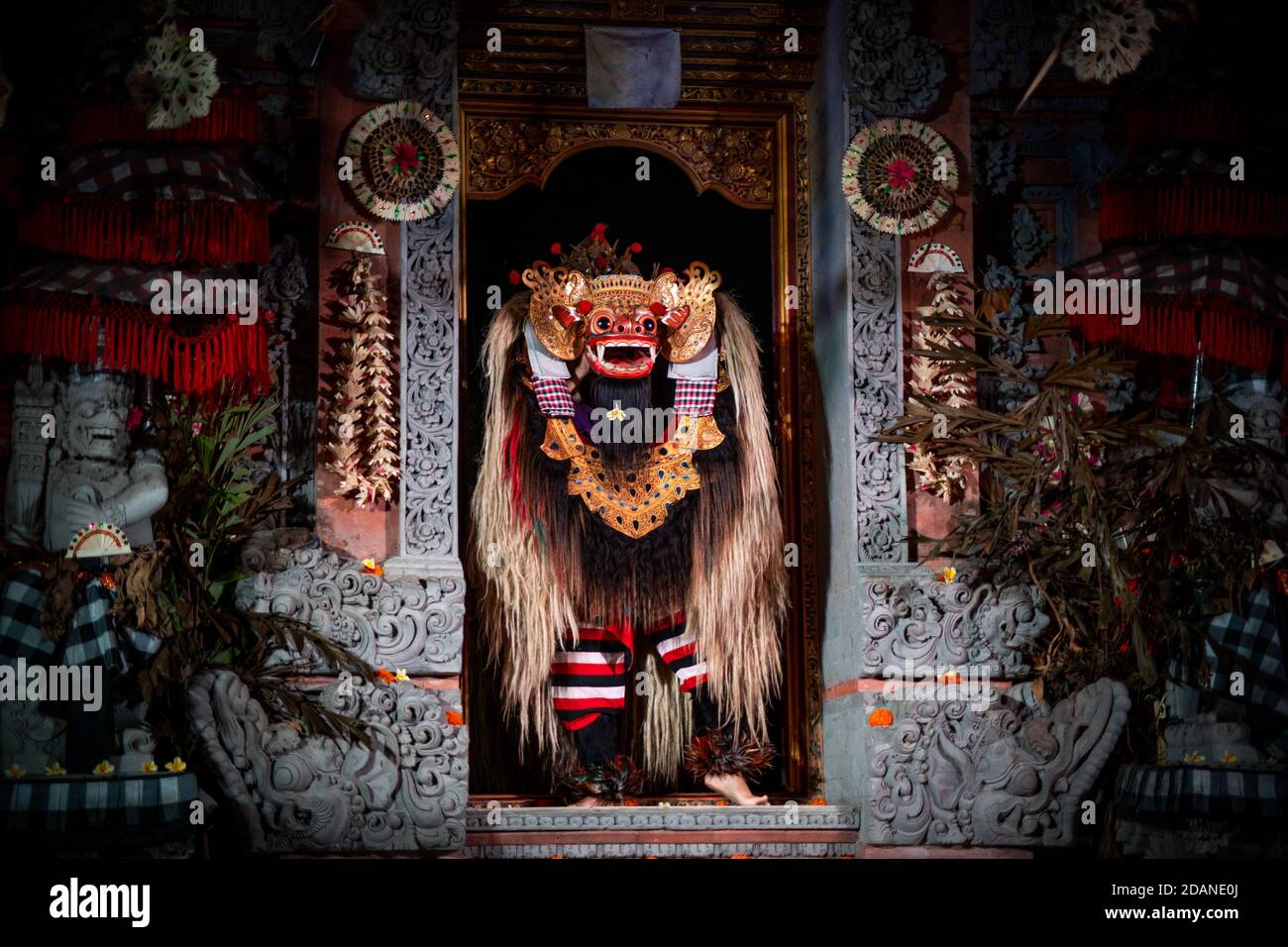 javanese barong demon coming out of temple Stock Photo - Alamy