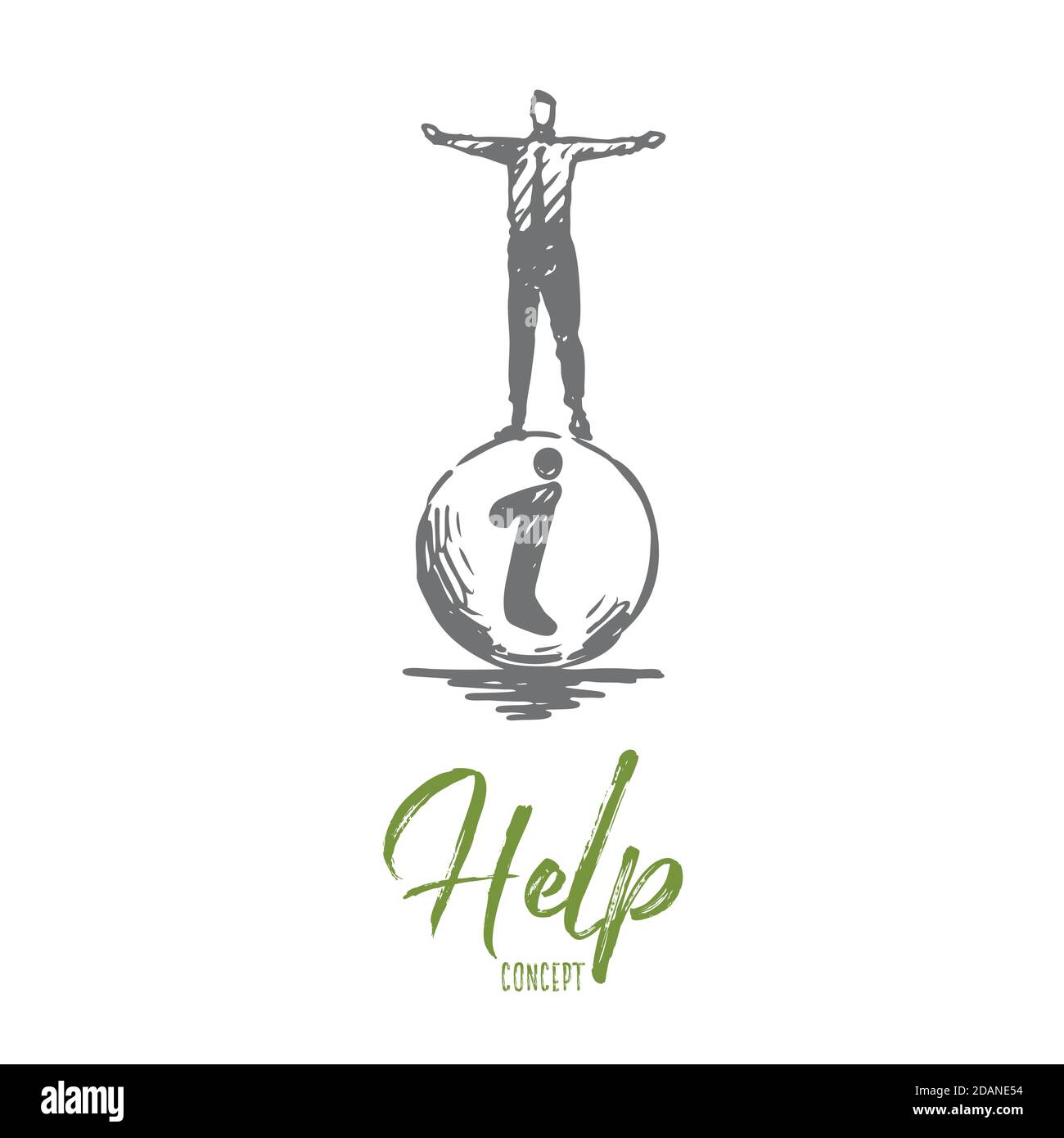 Help, man, hand, business, support concept. Hand drawn isolated vector ...