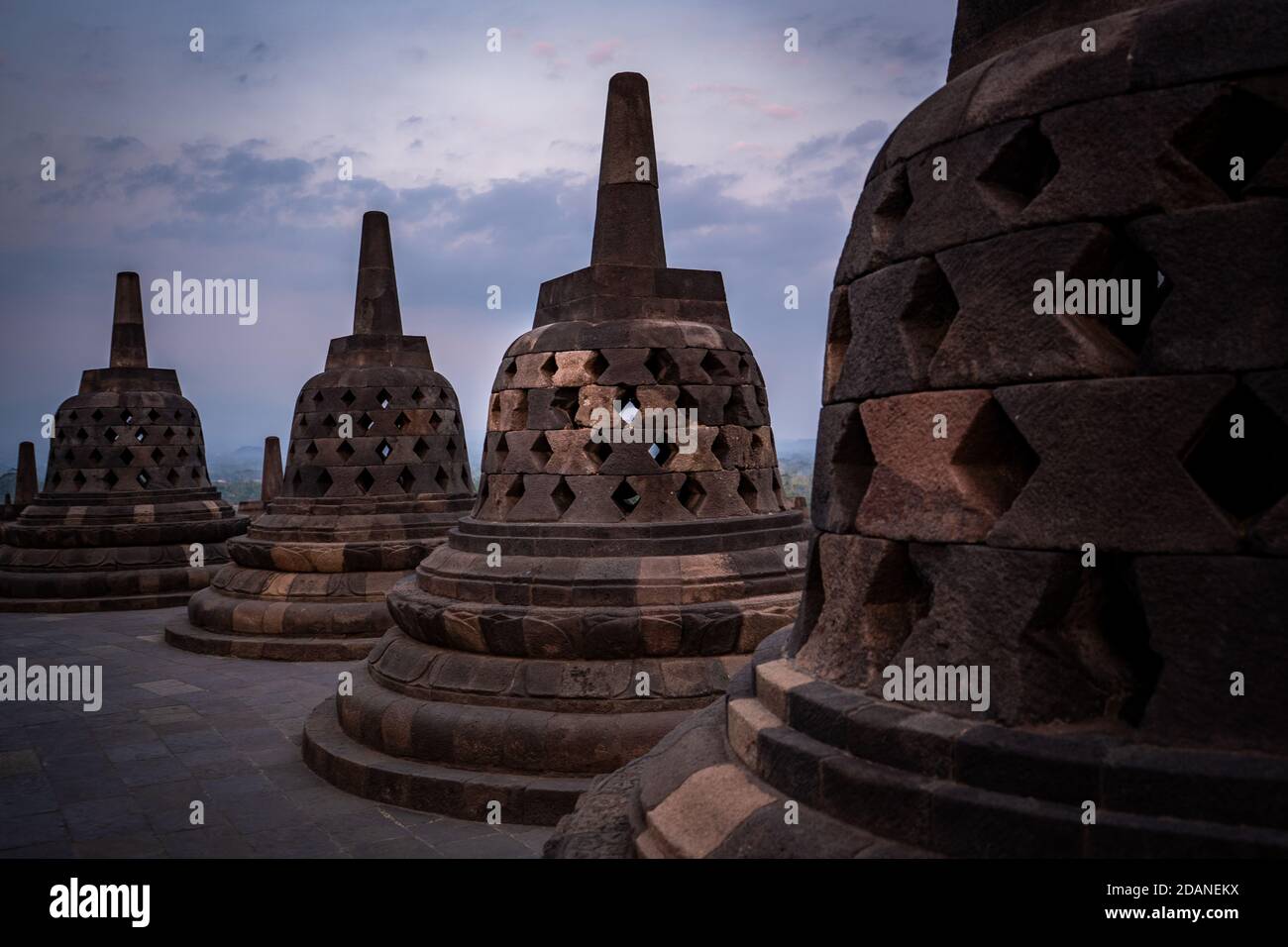 stupas at borobudur temple indonesia Stock Photo - Alamy