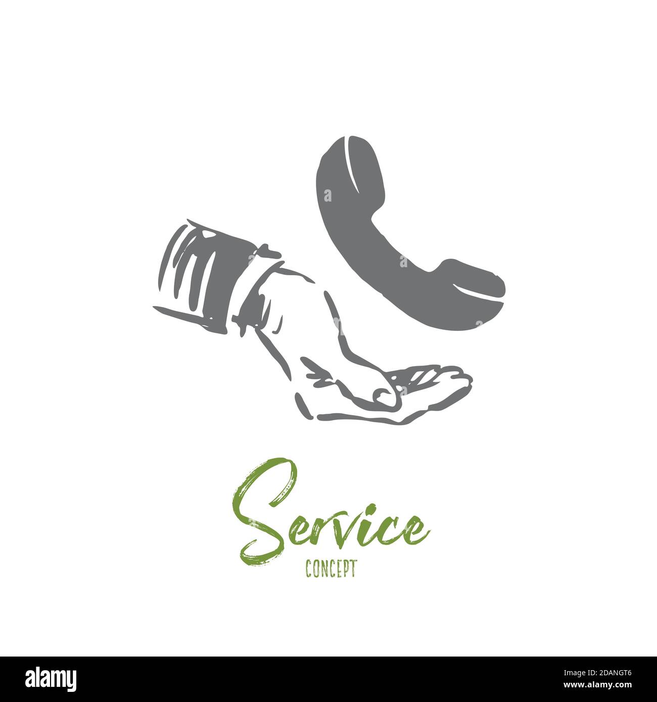 Service, customer, business, support, call center concept. Hand drawn ...