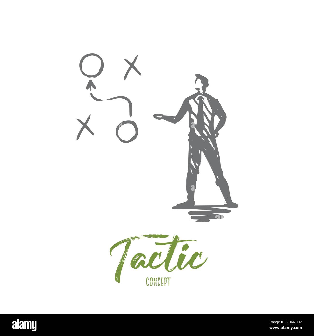 Tactic, plan, business, strategy concept. Hand drawn isolated vector ...
