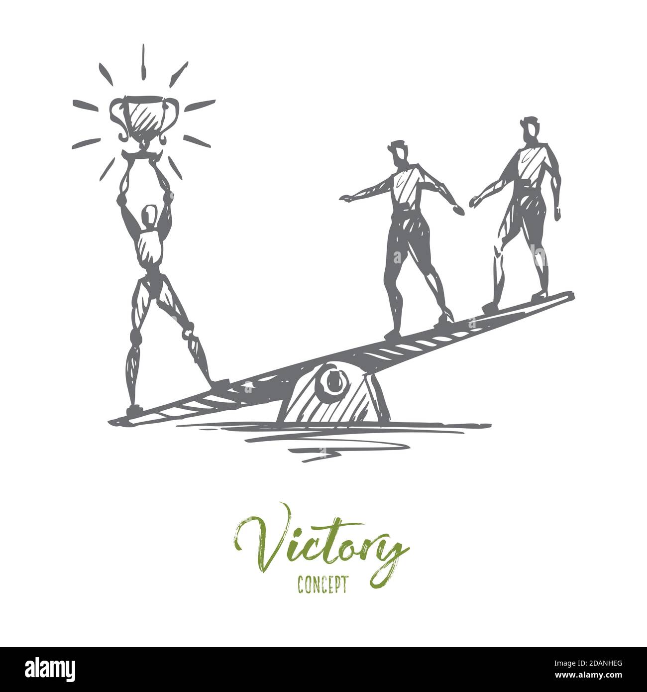 Champion, success, victory, HCI, automation, technology concept. Hand ...
