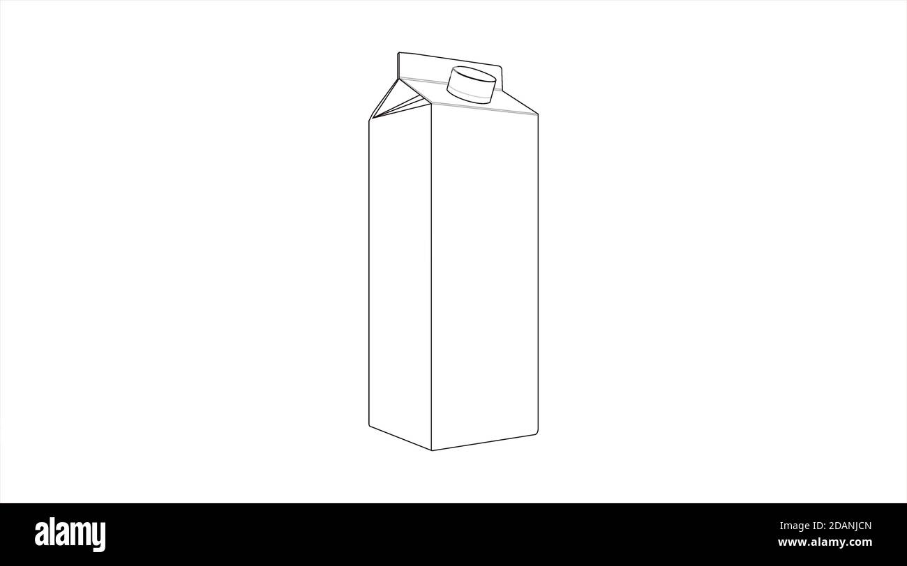 Milk flat icon. Vector isolated Milk Box Icon. Outline pictogram of a ...