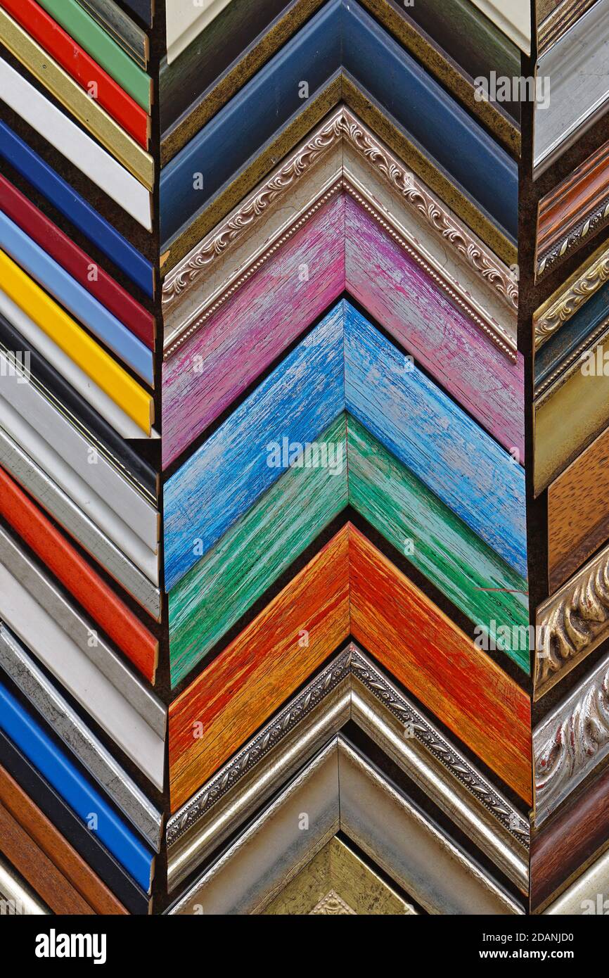 Color selection of picture frames corner samples Stock Photo - Alamy