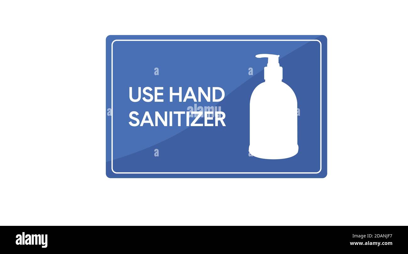 Vector Isolated Use Hand Sanitizer Sign with a Hydroalcoholic Gel ...