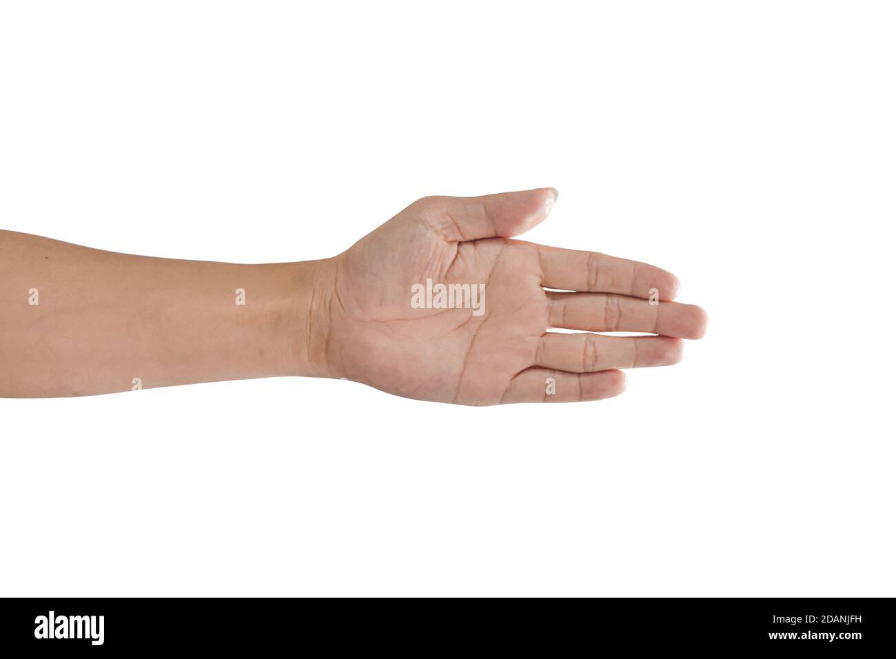 Left palm hand isolated on white background. with clipping path Stock ...