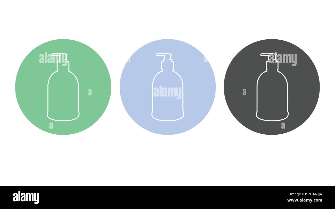 Vector Isolated Hydroalcoholic Gel Bottles Set of Icons Stock Vector ...