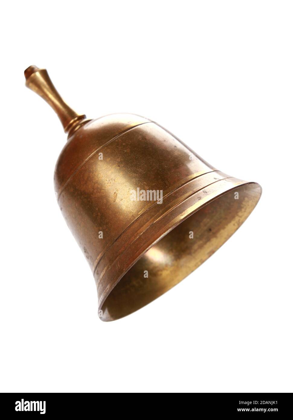 Golden bell isolated on white background Stock Photo - Alamy