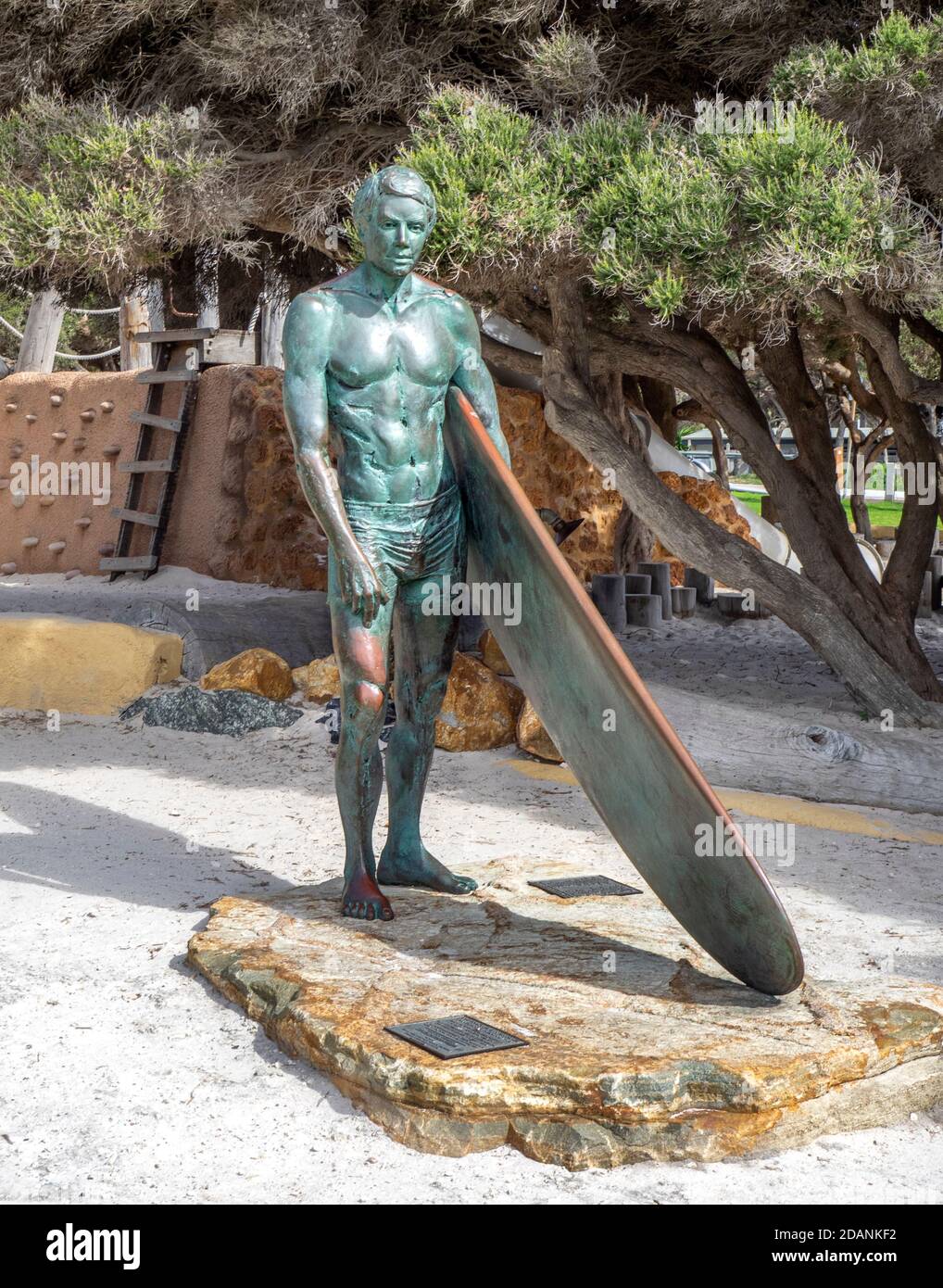 Bronze statue by Cerys Allerton sculptor of a surfer commemorating the ...