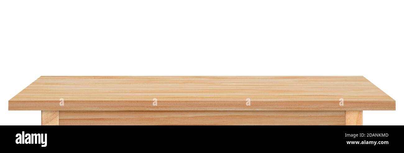 Empty wooden tabletop isolated on white background. rustic desk wood ...