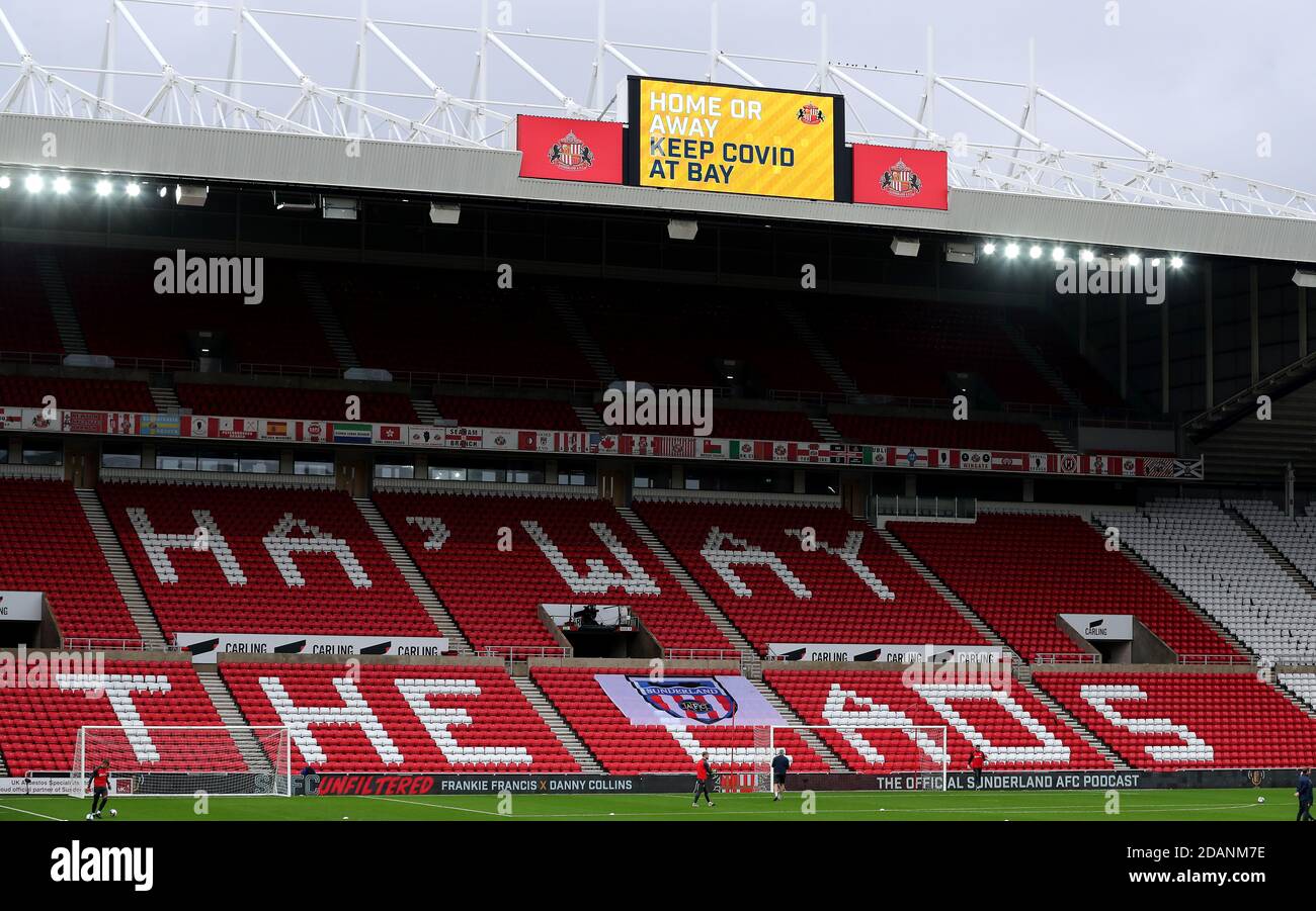 General view of seats at the stadium of light hi-res stock photography ...