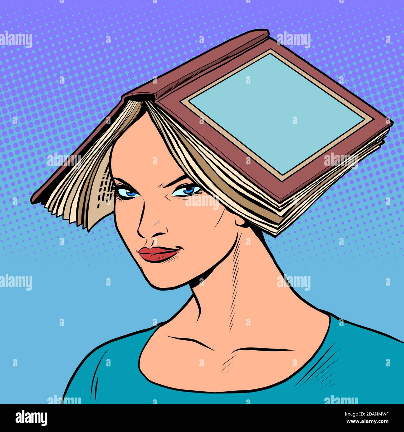 Girl reading text Stock Vector Images - Alamy