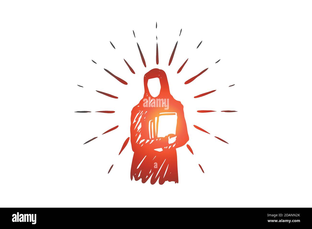 Education, student, muslim, arabic, islam, library concept. Hand drawn ...