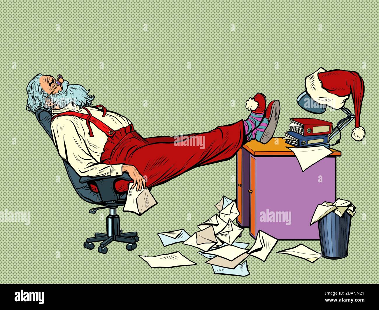 Santa Resting Clip Art