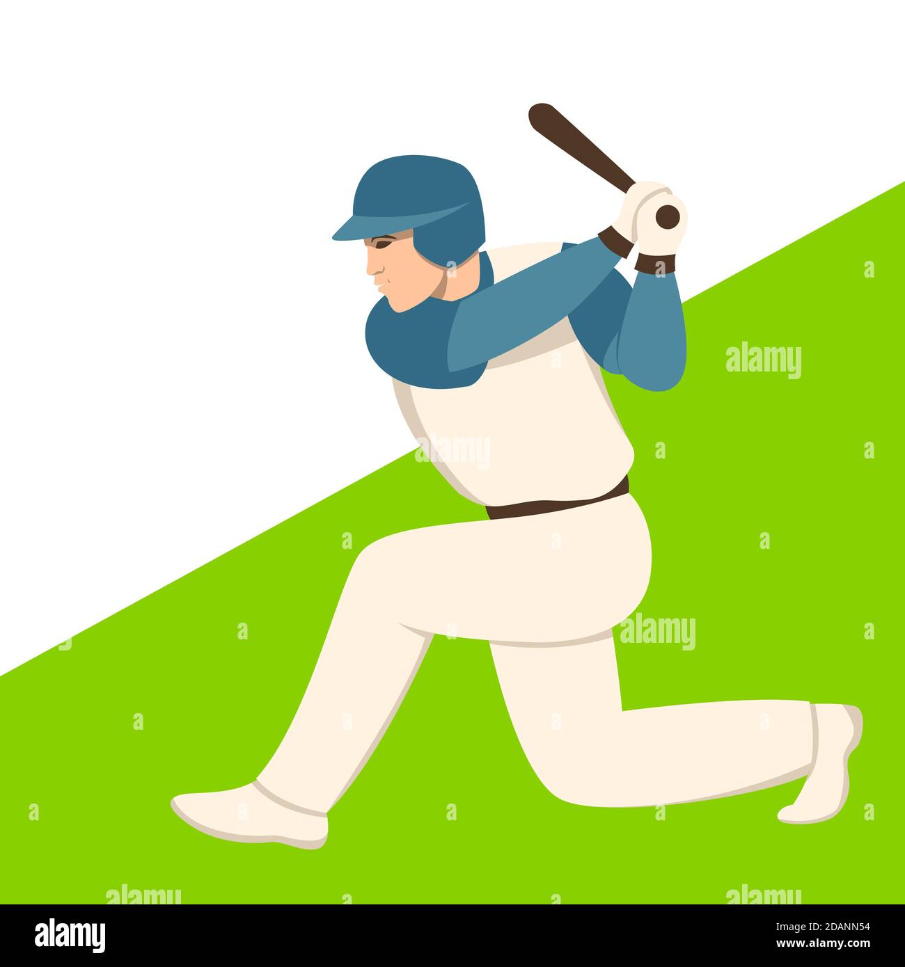 baseball player, vector illustration , flat style ,profile view Stock ...