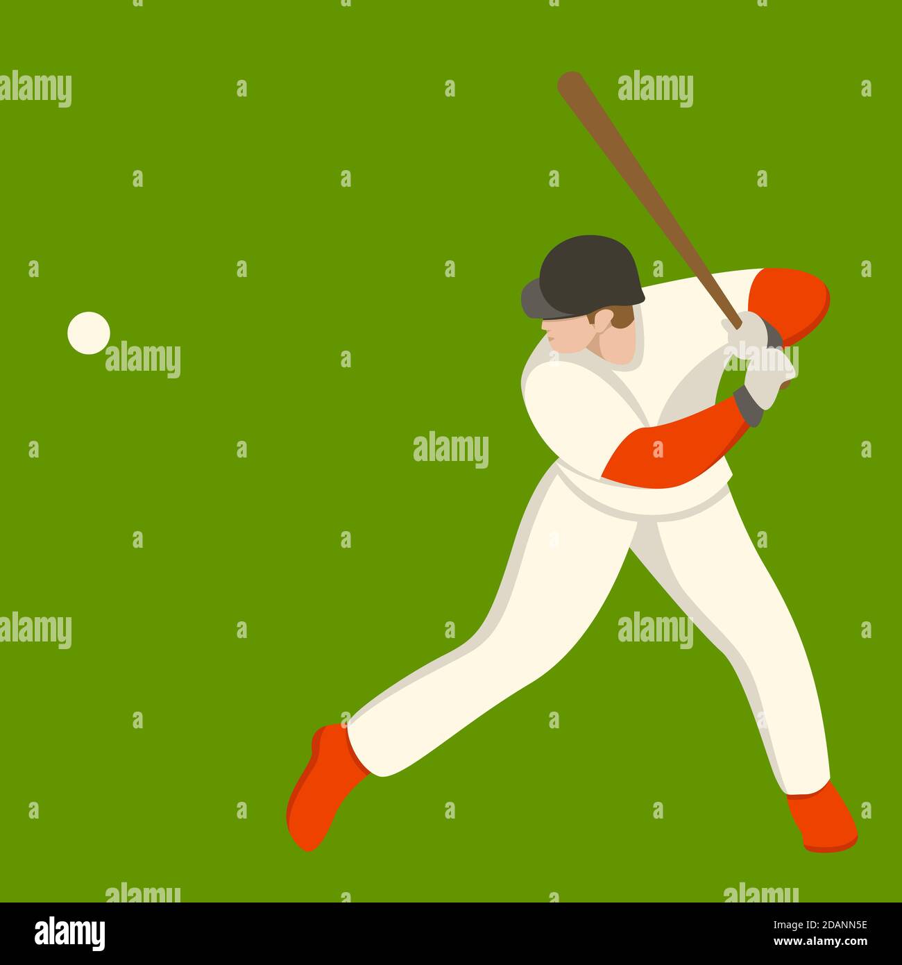 baseball player, vector illustration , flat style ,profile view Stock ...
