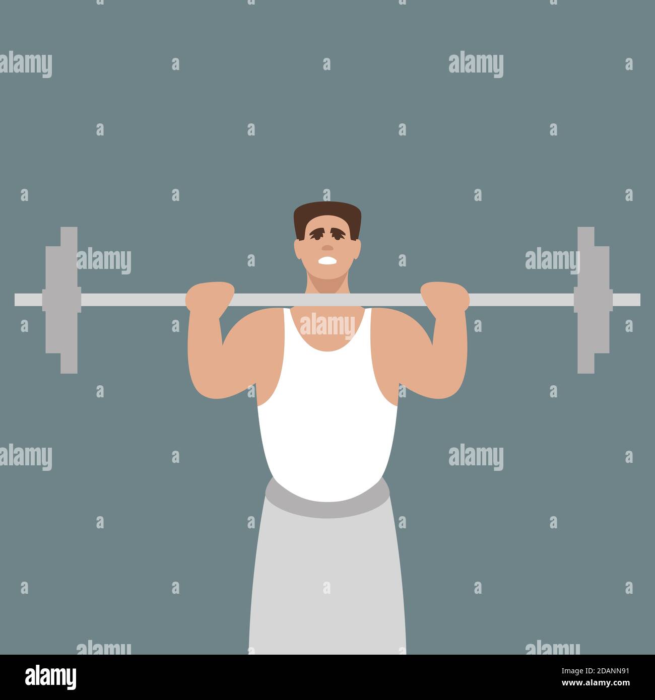 man raises the bar, vector illustration ,flat style, front side Stock ...