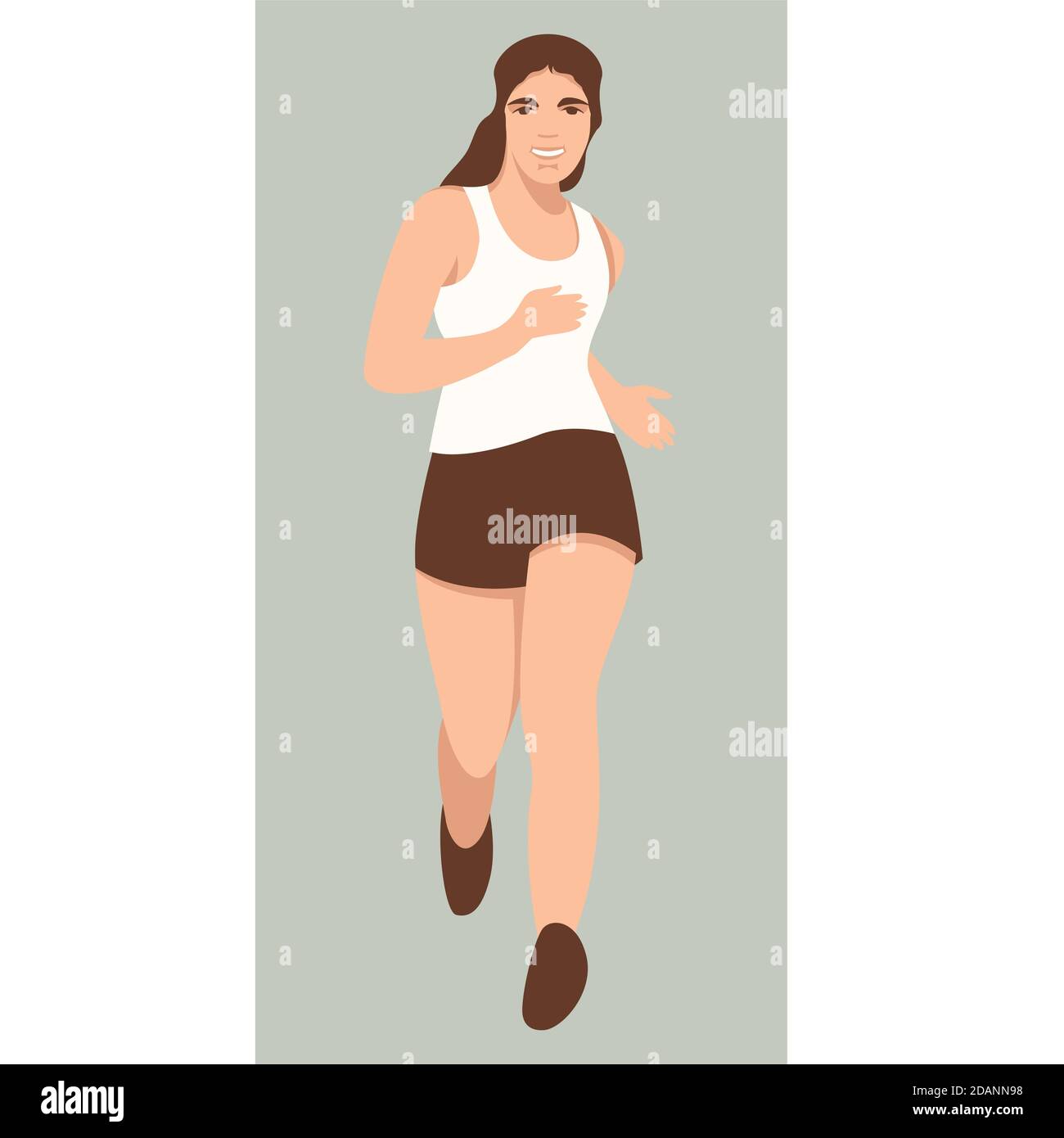 girl running ,vector illustration flat style, front view Stock Photo ...