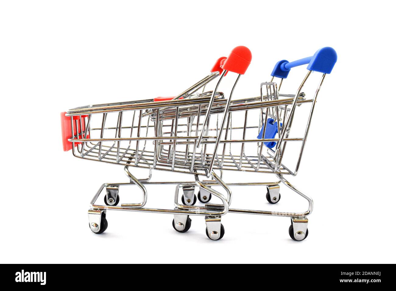 Side view of shopping cart isolated on white background Stock Photo - Alamy