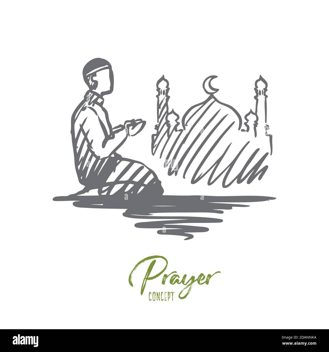 Man, prayer, religion, muslim, arabic, islam, mosque concept. Hand ...