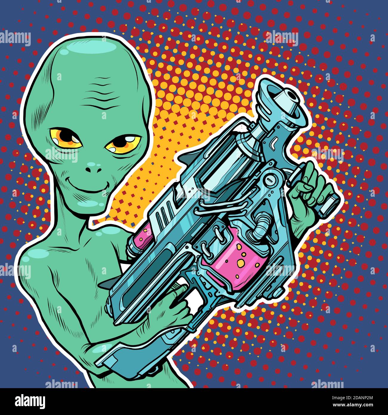 Cartoon illustration funny alien spaceship hi-res stock photography and ...