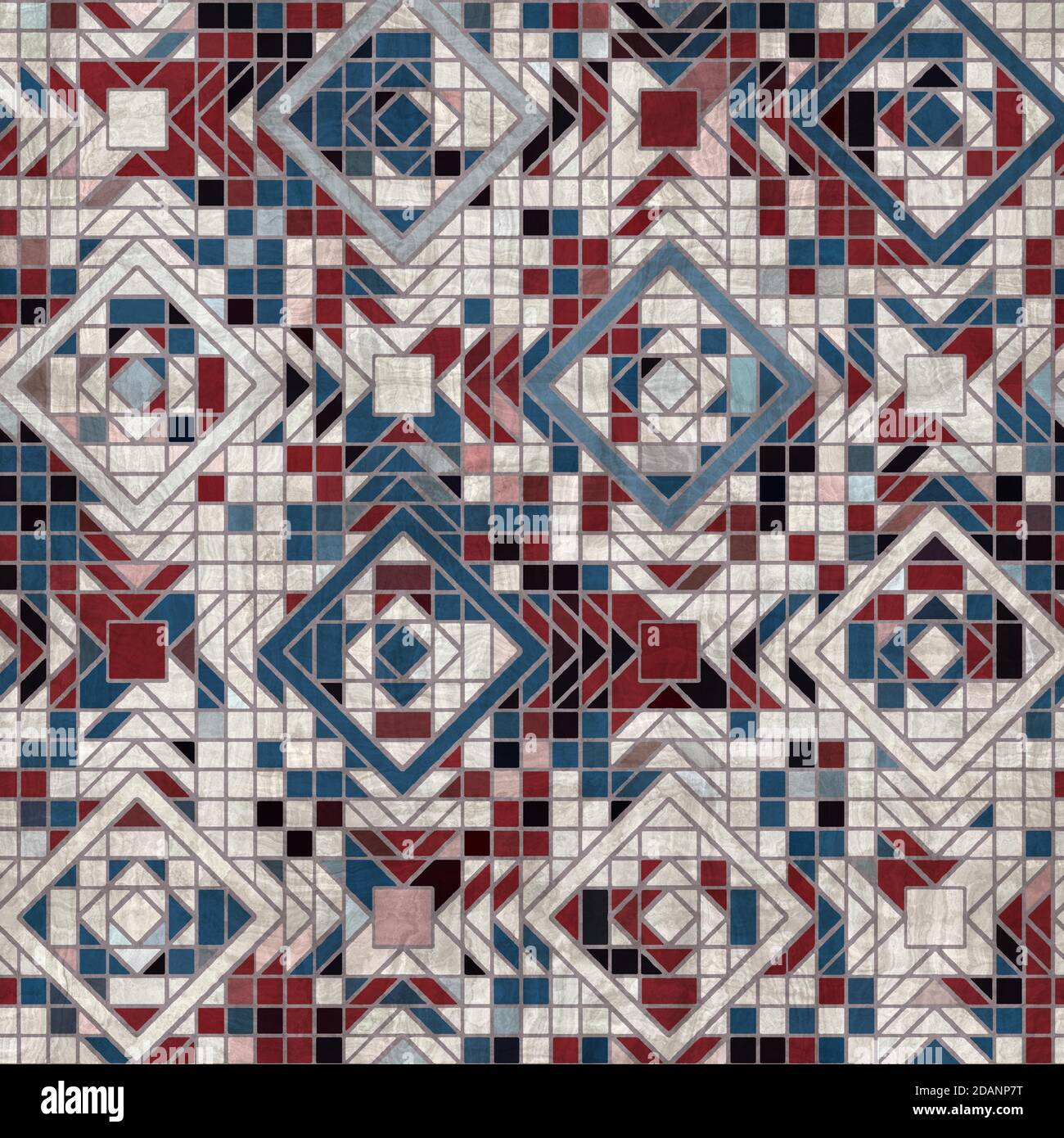 Seamless red white and blue textured retro pattern Stock Photo - Alamy