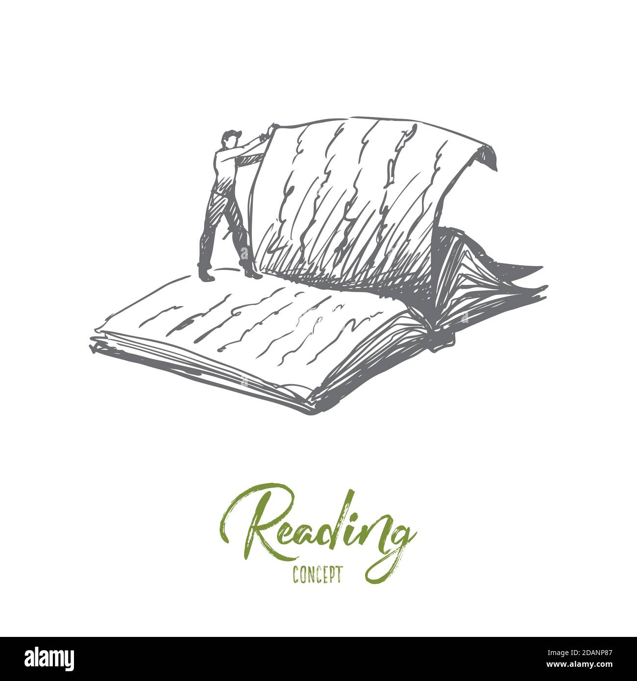 Book, reading, library, read concept. Hand drawn isolated vector Stock ...