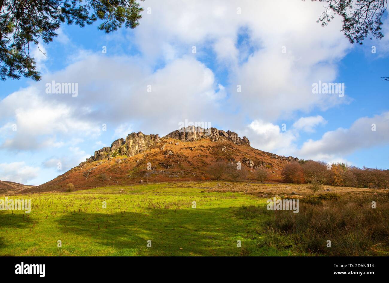 Hen Cloud part of the Roaches range of rocks in the Staffordshire ...