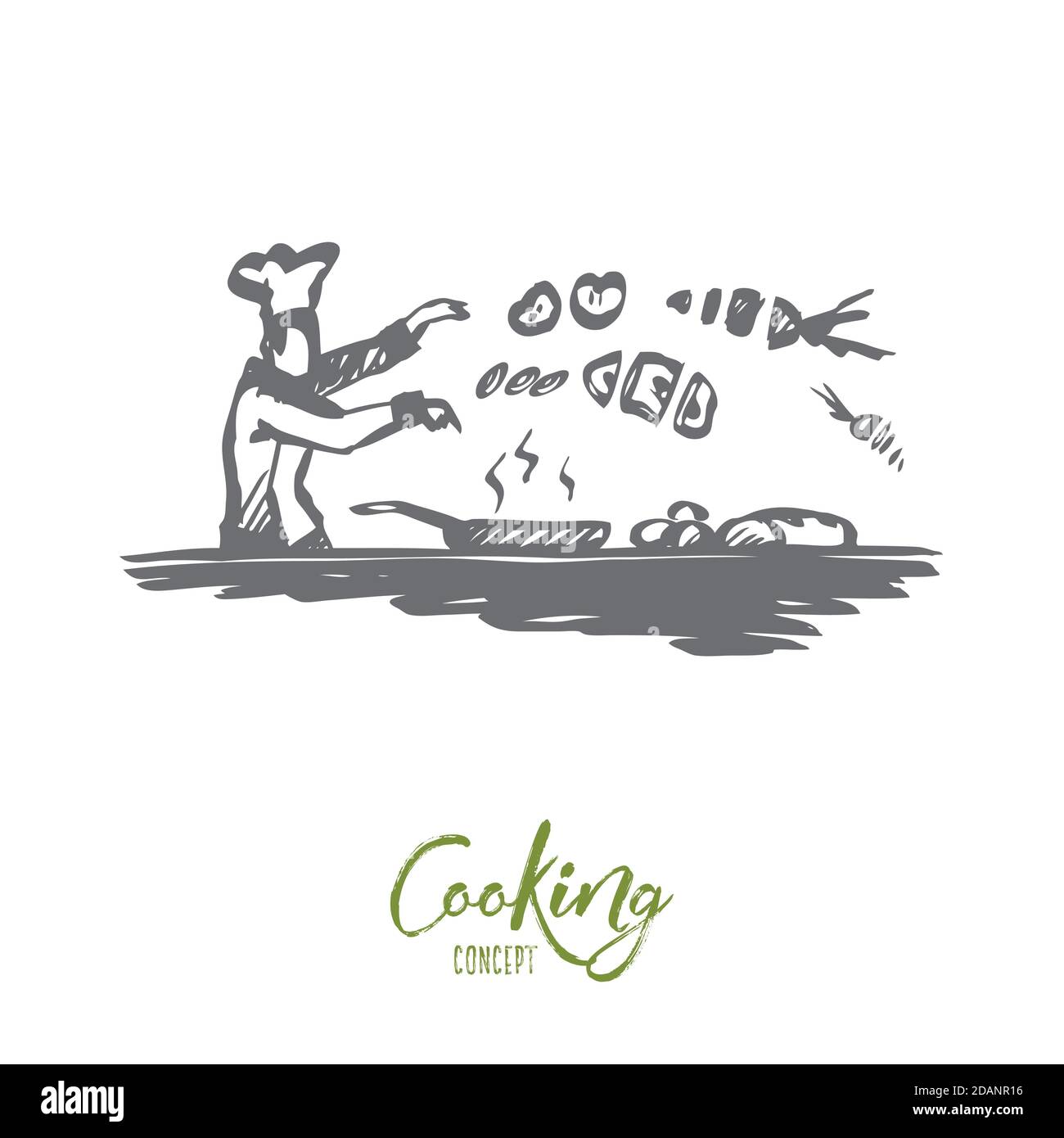 Cooking, chef, food, dish concept. Hand drawn isolated vector Stock ...
