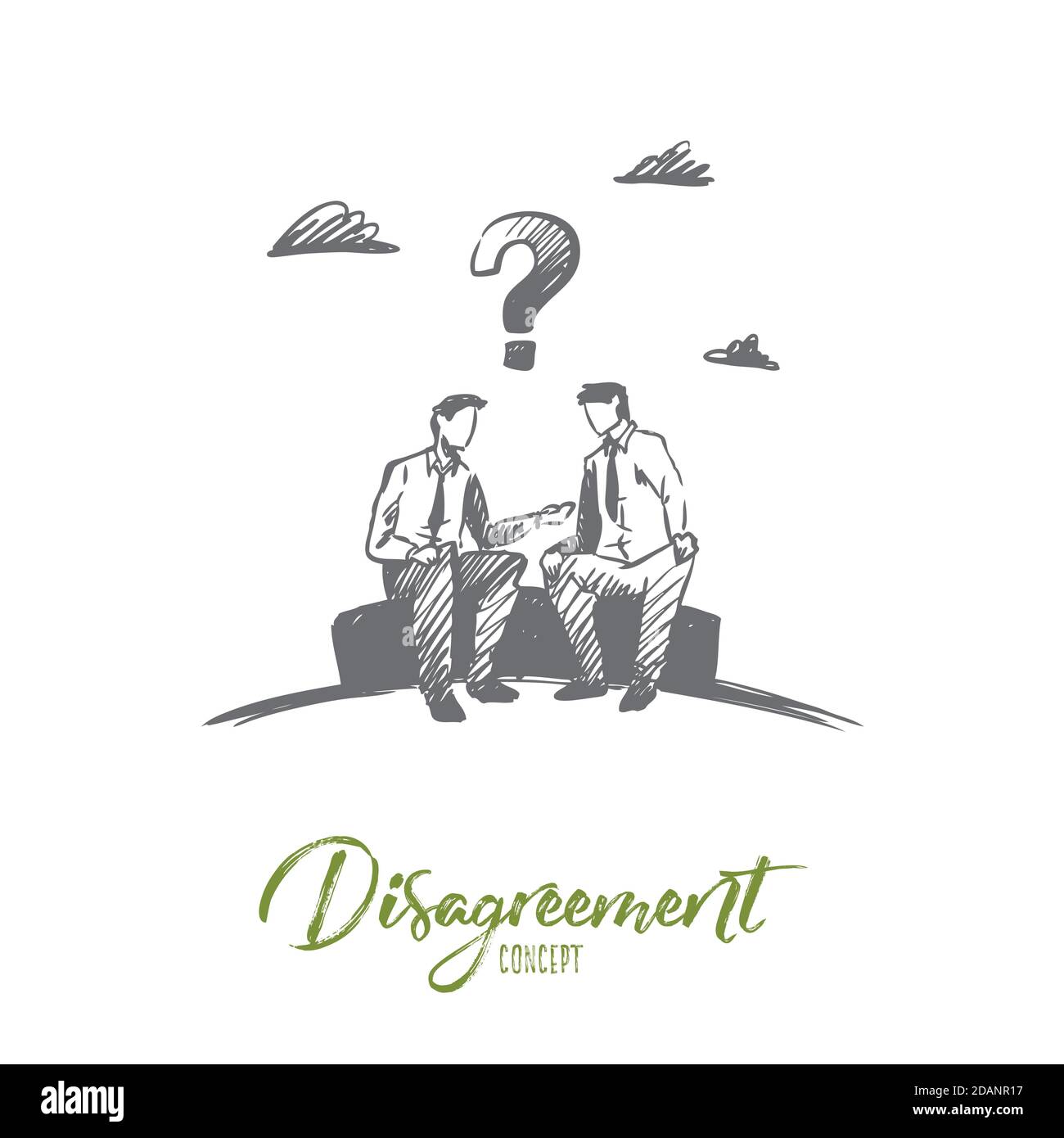 Disagreement, business, people, conflict concept. Hand drawn isolated ...