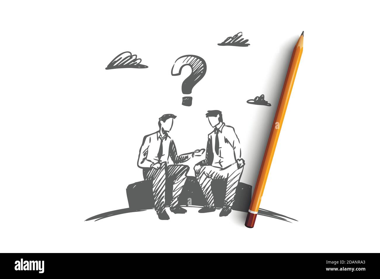Disagreement, business, people, conflict concept. Hand drawn isolated ...