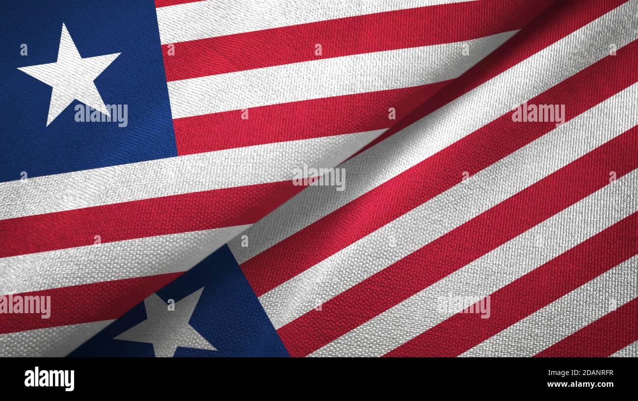 Liberia two flags textile cloth, fabric texture Stock Photo - Alamy