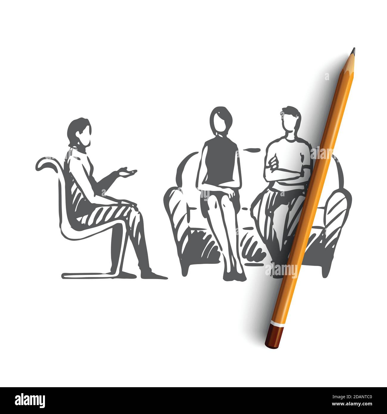 Couple, psychologist, problem, relationship, therapy concept. Hand ...