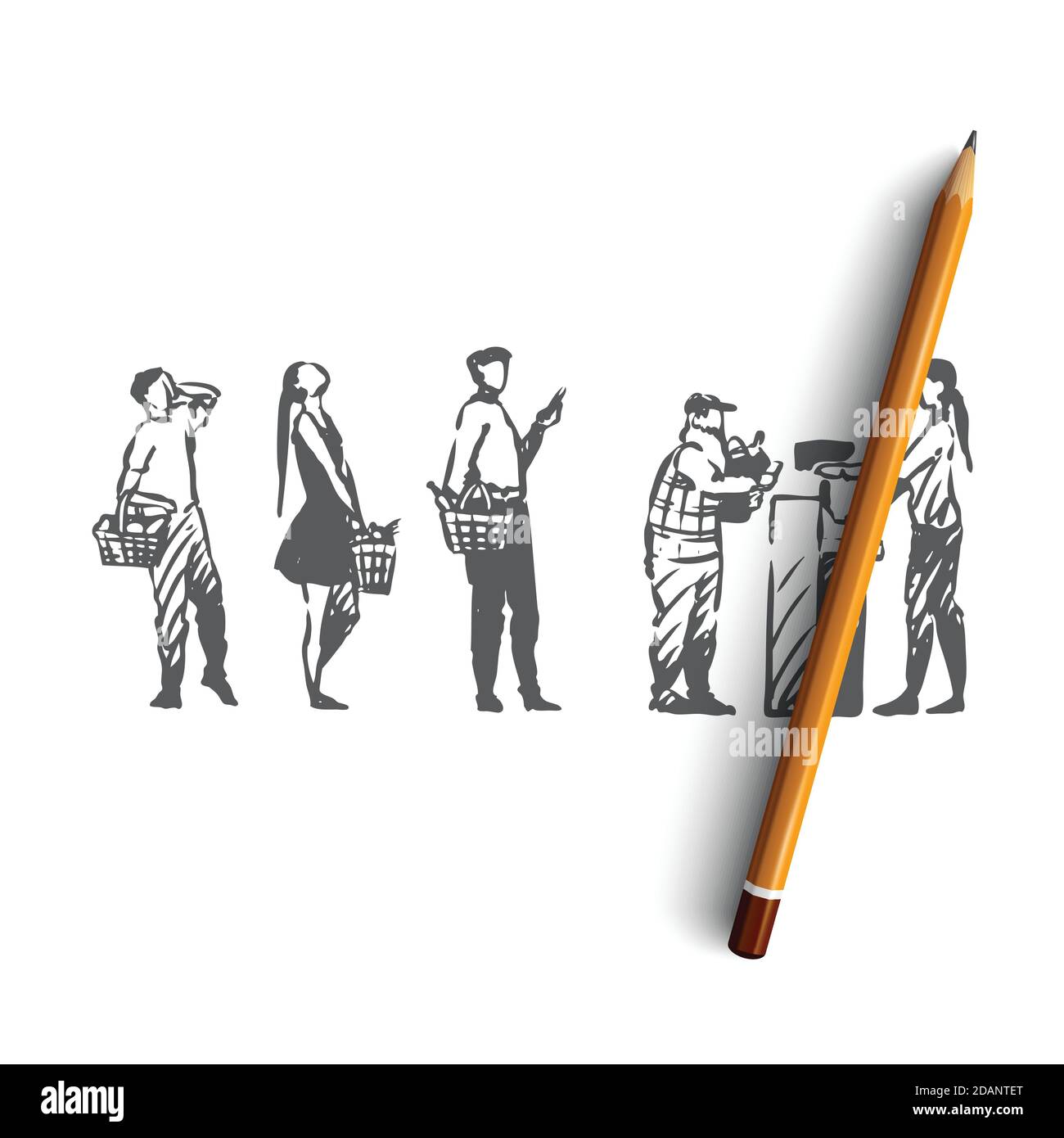 Food queue hand Stock Vector Images - Alamy