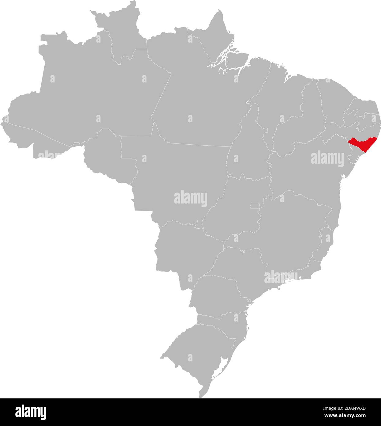 Alagoas state highlighted on Brazil map. Business concepts and ...