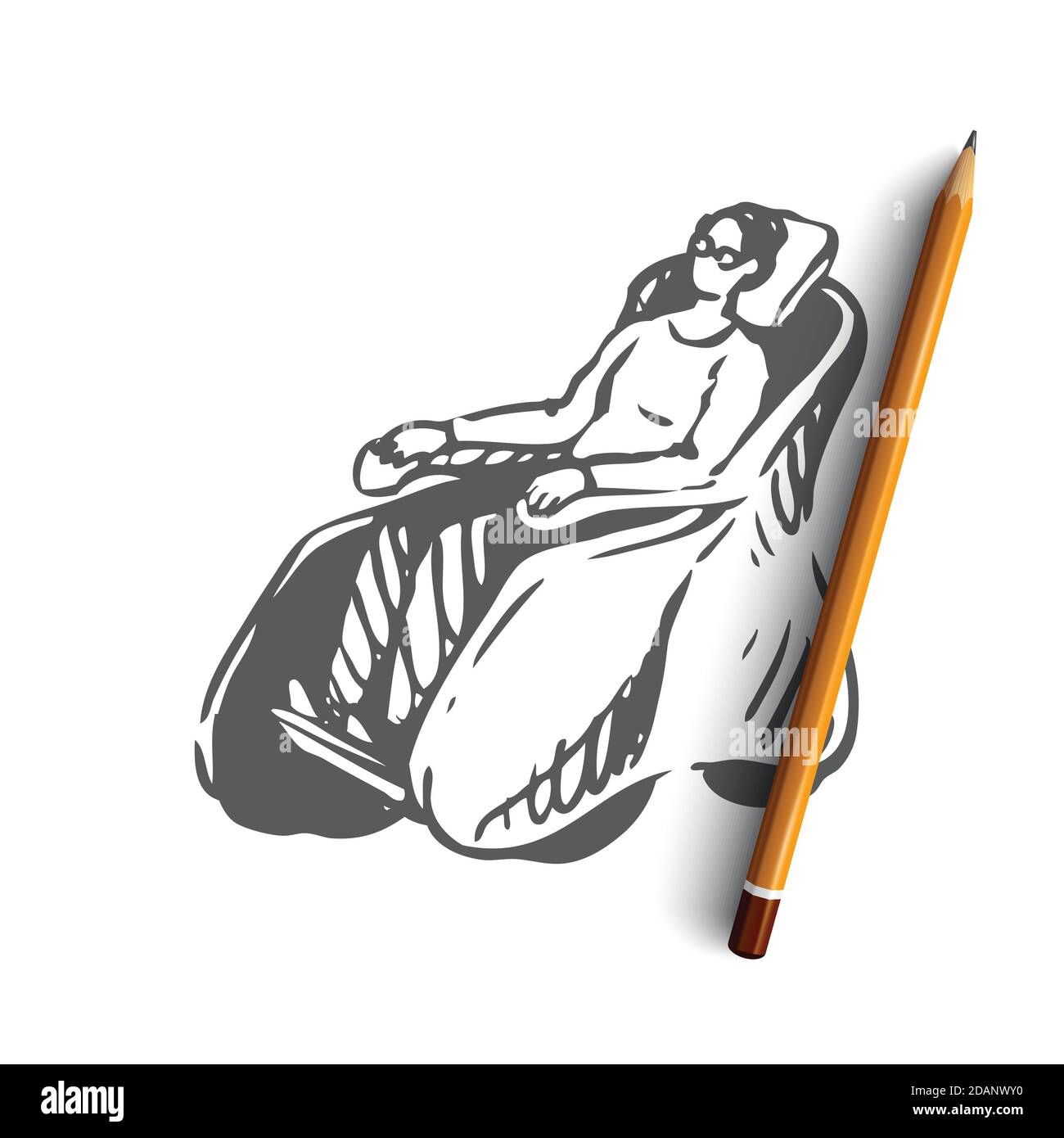 Virtual, reality, chair, game, simulation concept. Hand drawn isolated ... Virtual, reality, chair, game, simulation concept. Hand drawn isolated ...
