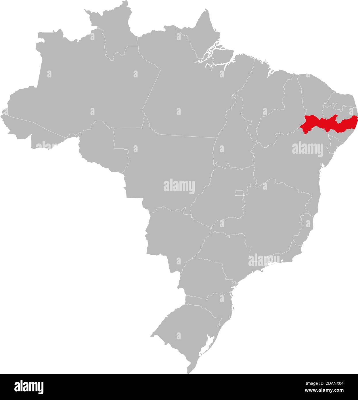 Pernambuco state highlighted on Brazil map. Business concepts and ...