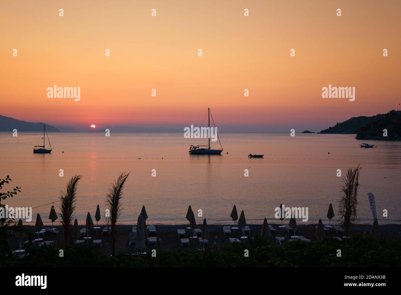 Sunrise in Turunc beach, Marmaris, Turkey Stock Photo - Alamy