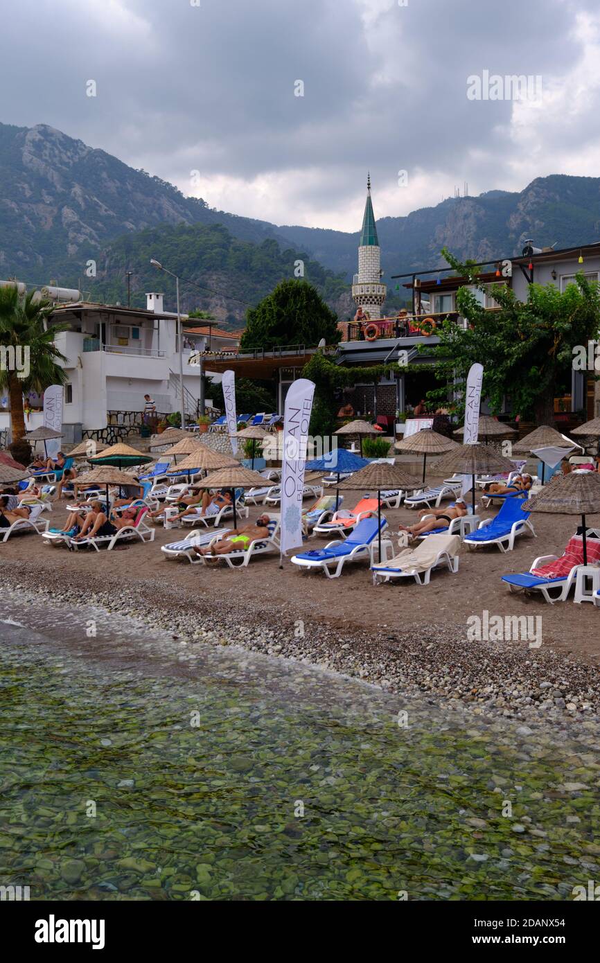 Ozcan hotel beach in Turunc, Marmaris, Turkey Stock Photo - Alamy