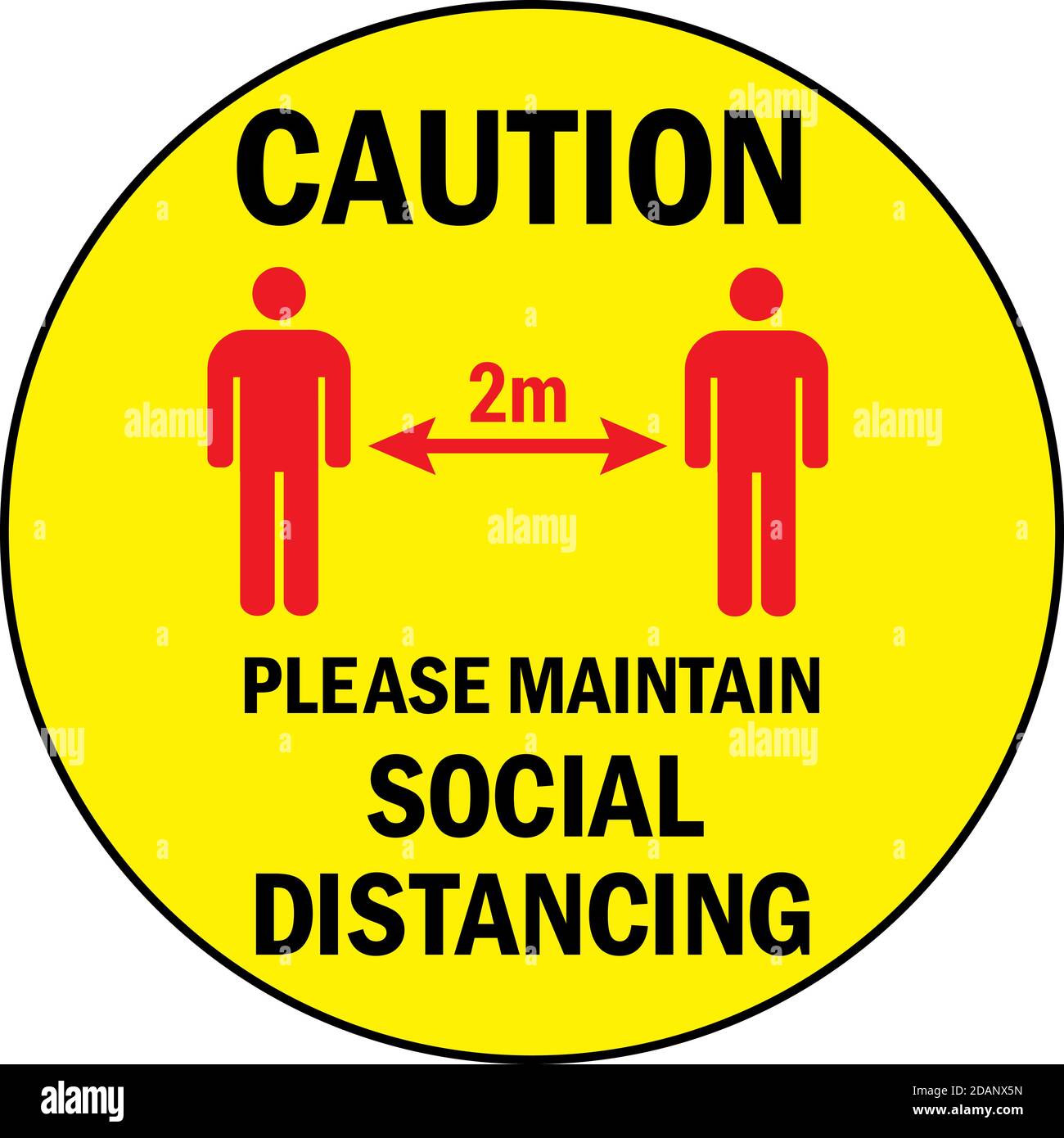 Please maintain social distancing 2 meter. Caution sign. Health care ...